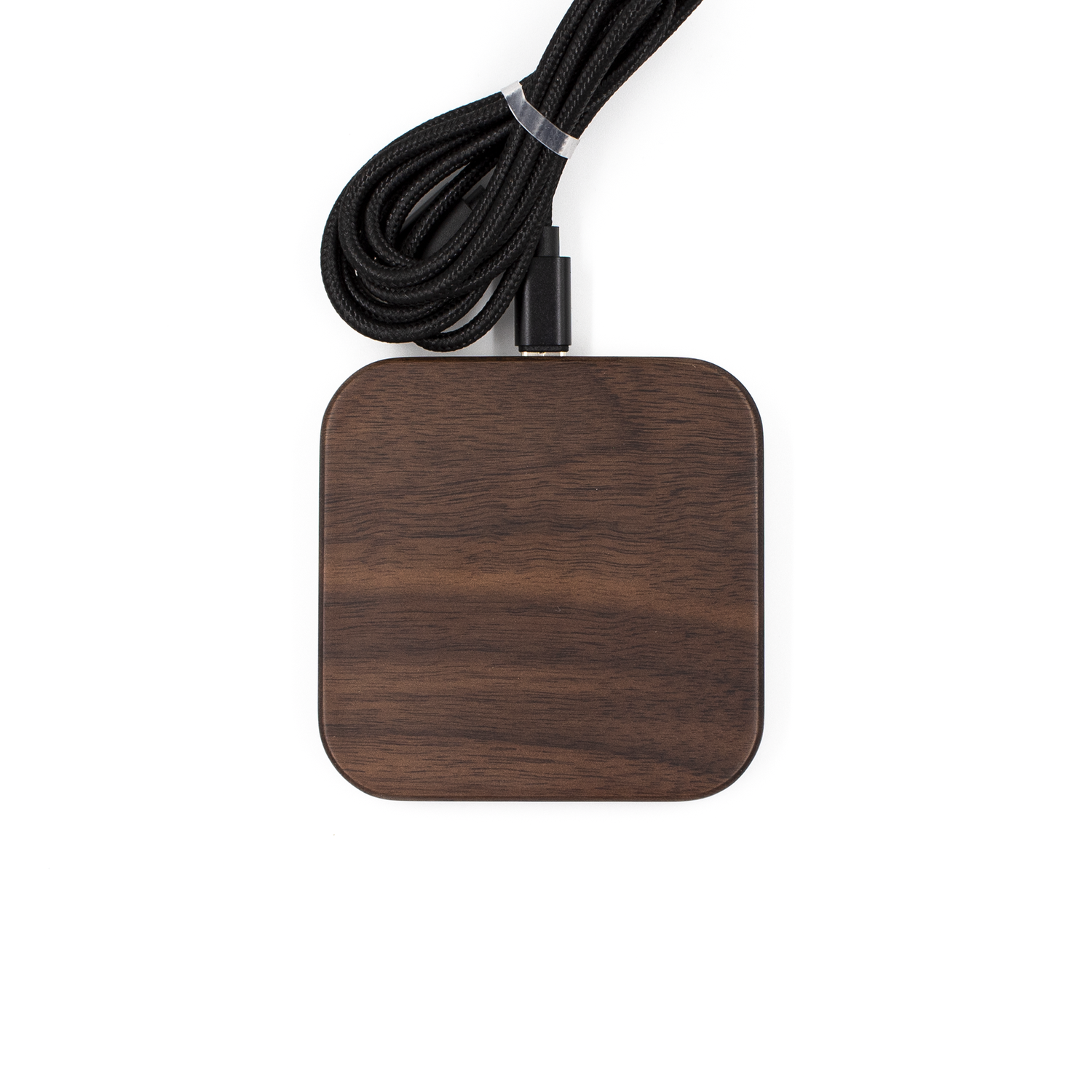 Square Black Walnut Wireless Charger